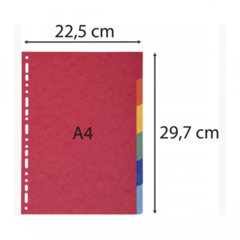 Intercalaires en carte lustrée a4 6 touches